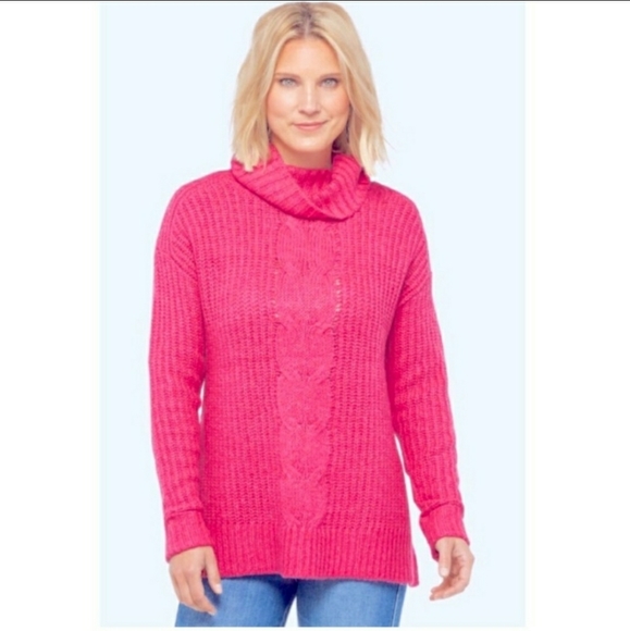 Allison Joy | Sweaters | Allison Joy Evereve Hot Pink Hattie Cabled ...